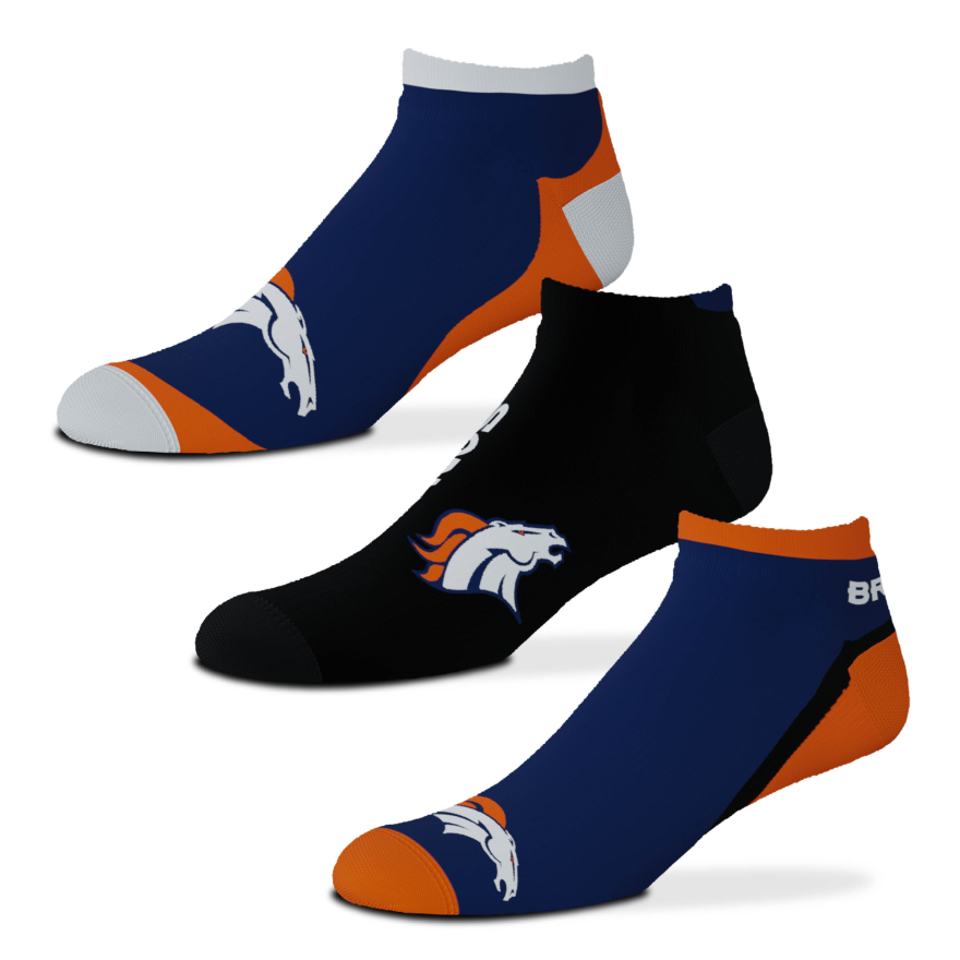 Broncos For Bare Feet Flash 3 Pack Socks – Pro Football Hall of Fame