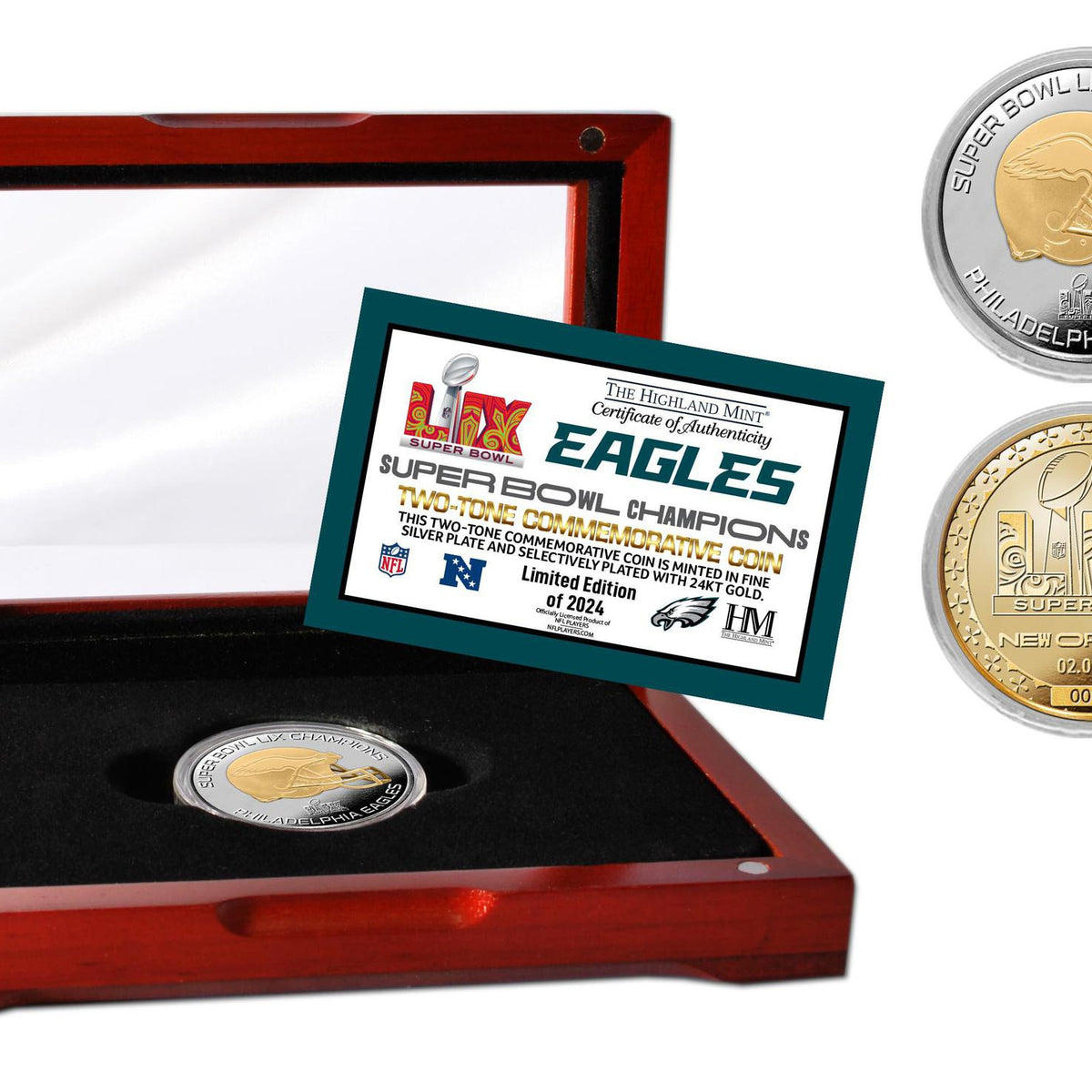 Eagles Super Bowl LIX Champions Gold and Silver 2-Tone Flip Coin – Pro ...