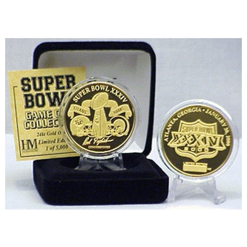 Super Bowl XXXIV (34) Goldplate Flip Coin – Pro Football Hall of Fame