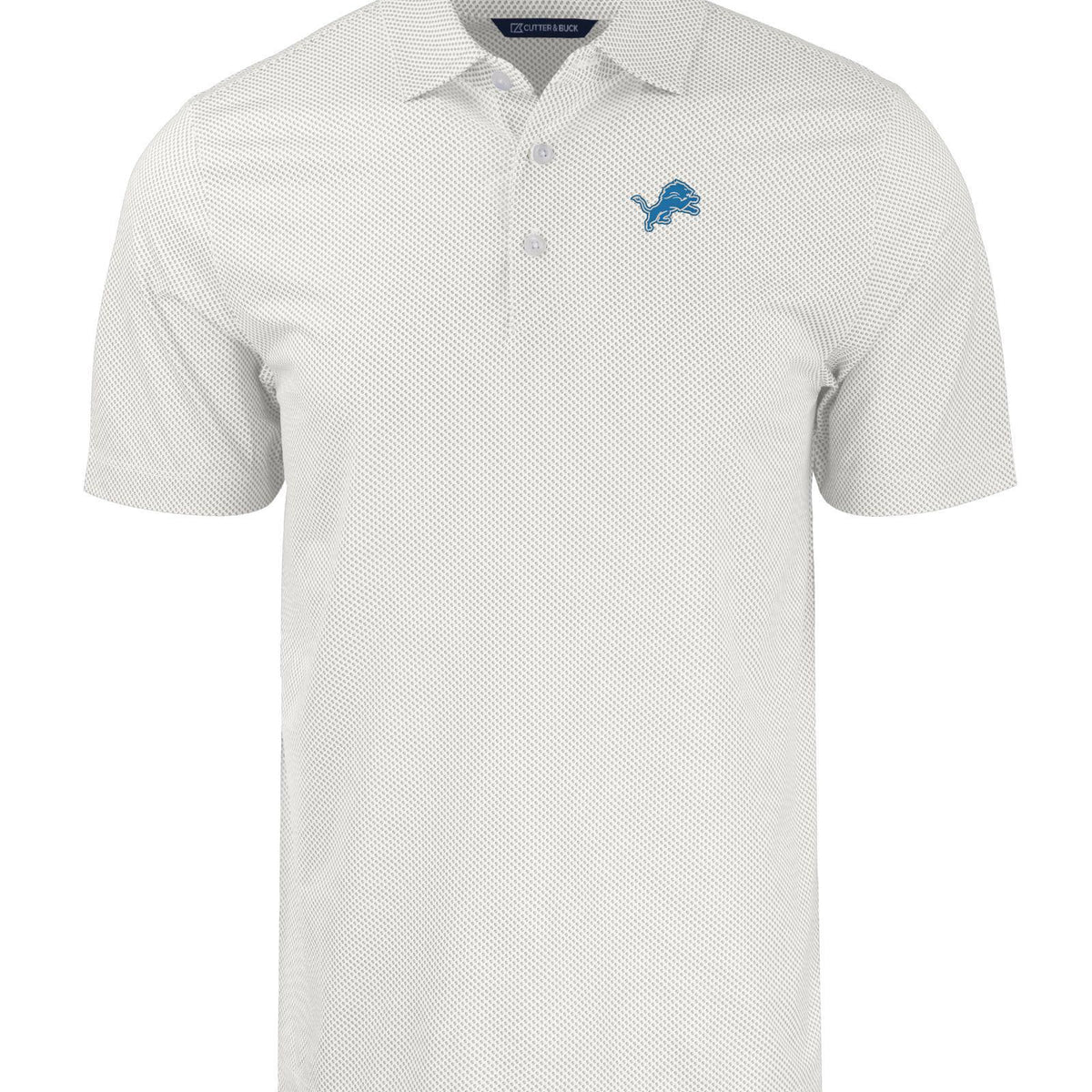Lions Cutter and Buck Men's Grey Pike Eco Symmetry Print Recycled Polo ...