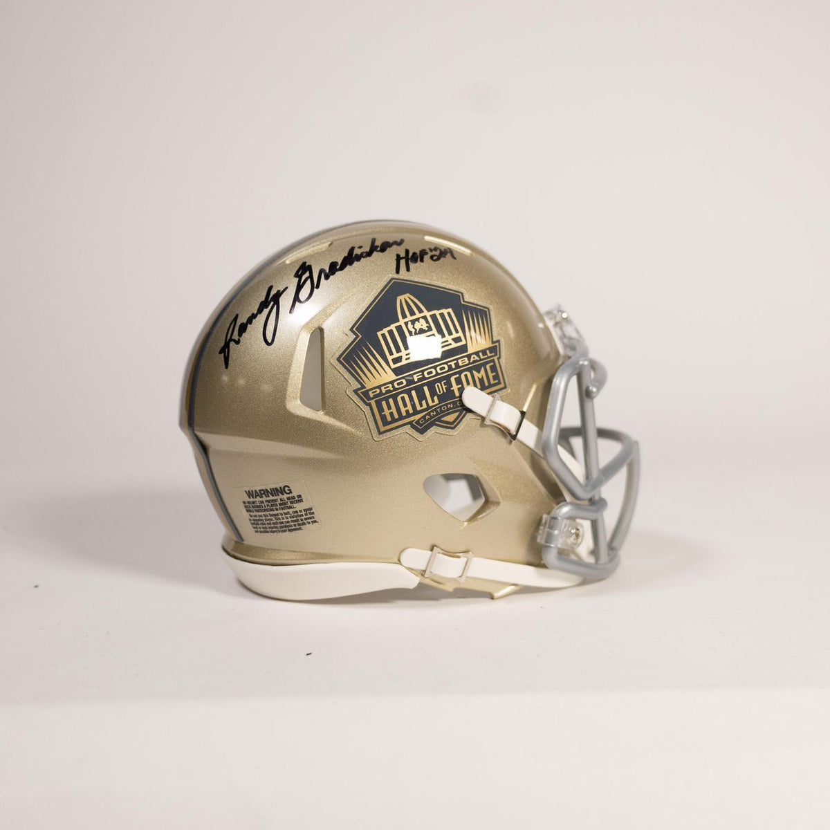 Randy Gradishar Autographed Hall of Fame Gold Mini Helmet – Pro ...