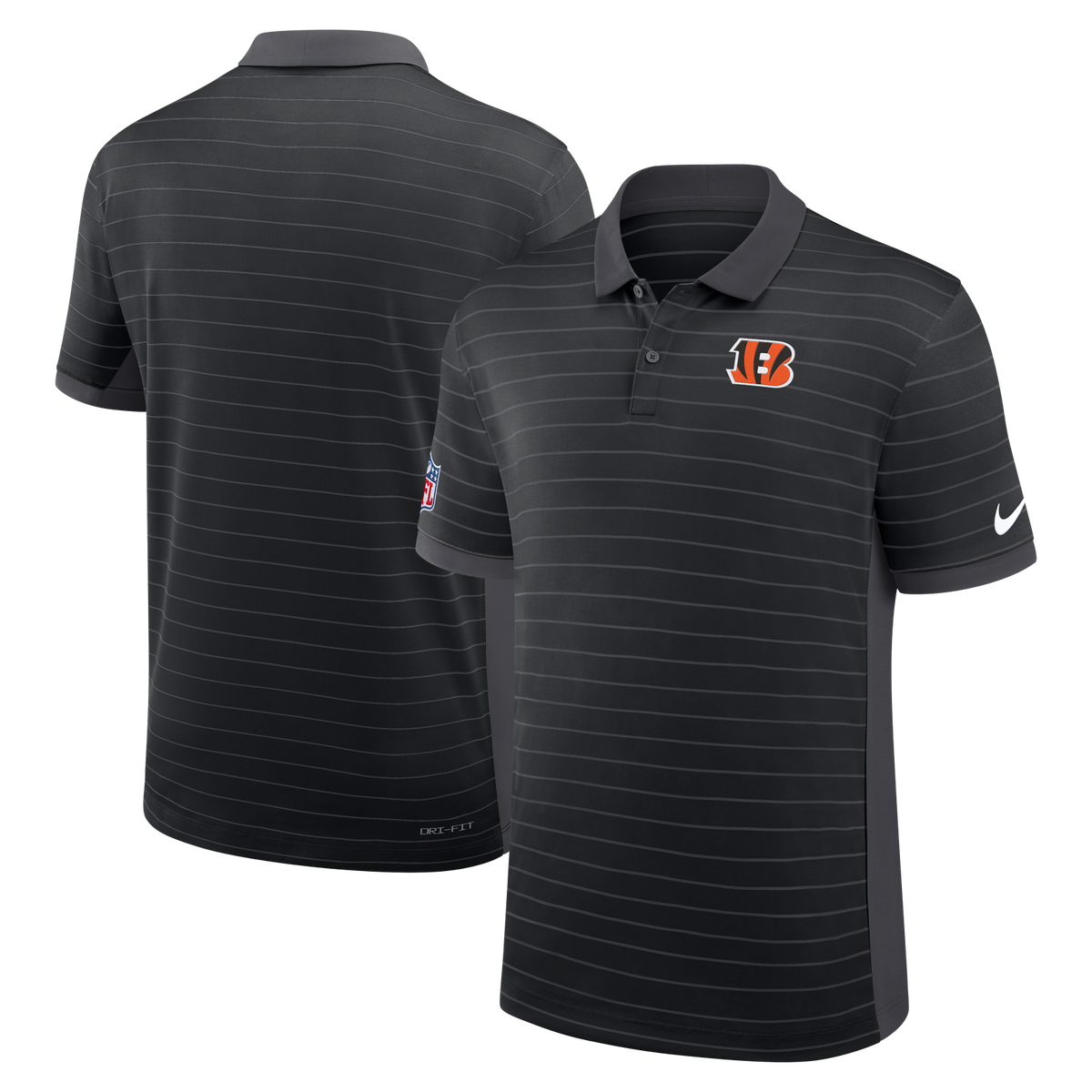 Bengals 2025 Nike Dri-Fit Victory Stripe Polo – Pro Football Hall of Fame