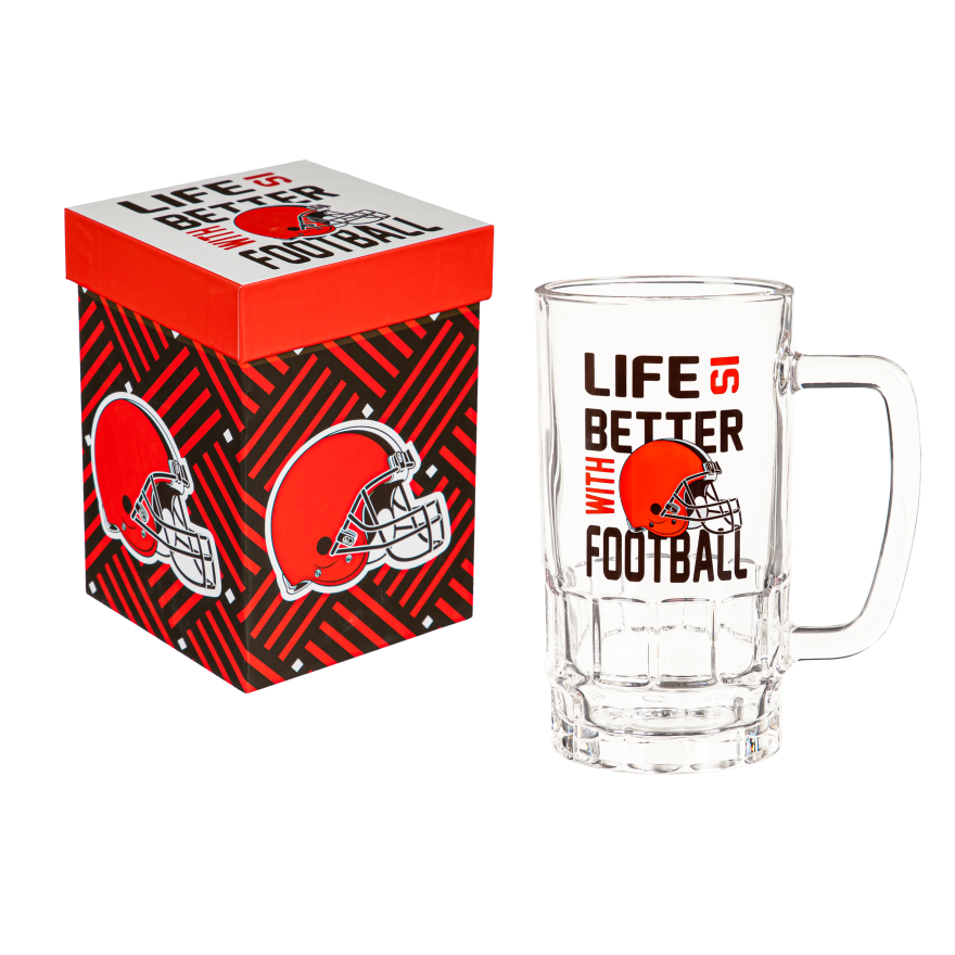 Browns 16oz Glass Tankard Cup with Gift Box – Pro Football Hall of Fame