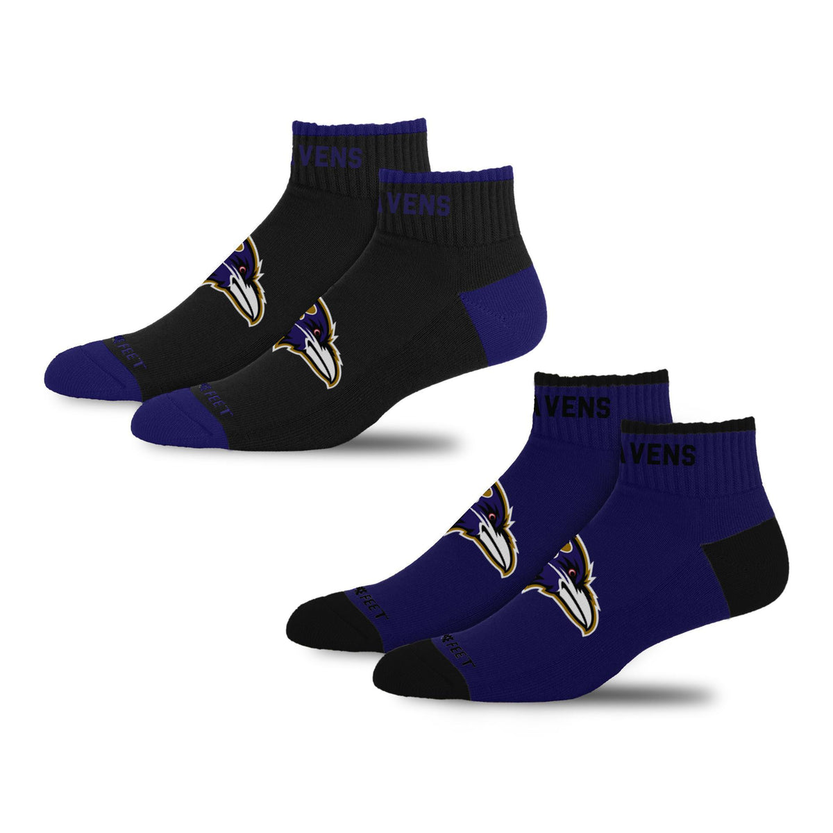 Ravens 2025 2-Pack Front & Center Socks – Pro Football Hall of Fame