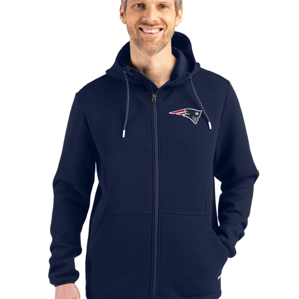 Patriots Cutter & Buck Men's Roam Eco Full Zip Hooded Jacket – Pro ...