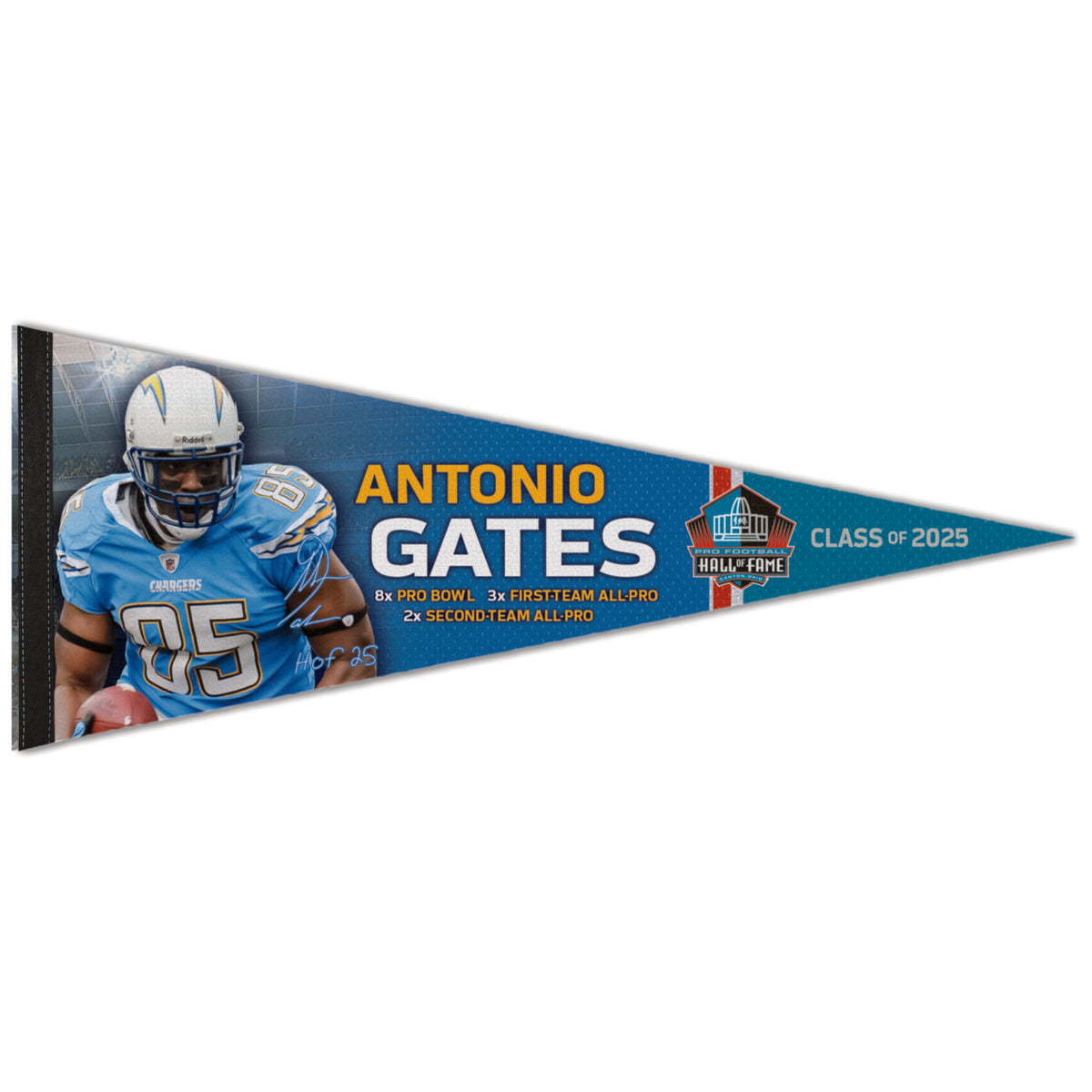 Antonio Gates Chargers Class of 2025 Premium Pennant – Pro Football ...