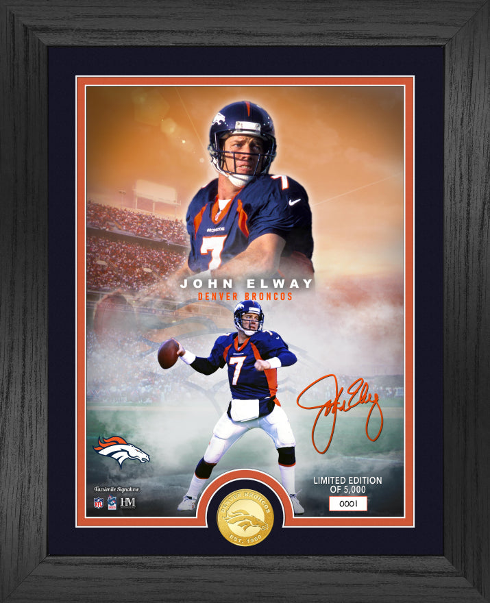 Denver Broncos John Elway NFL Legends Bronze Coin Photo Mint- DS – Pro ...