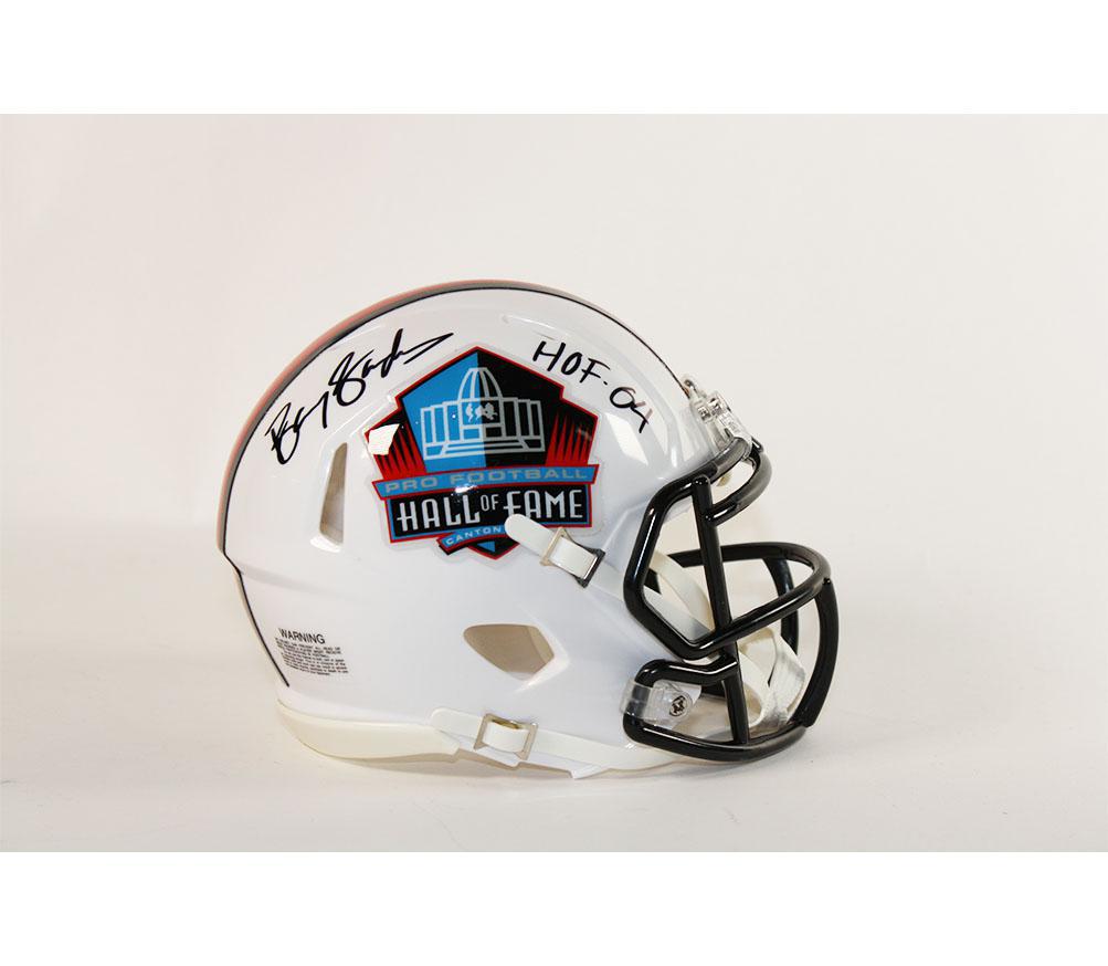 Barry Sanders Autographed Hall of Fame Mini Helmet with HOF Inscriptio ...