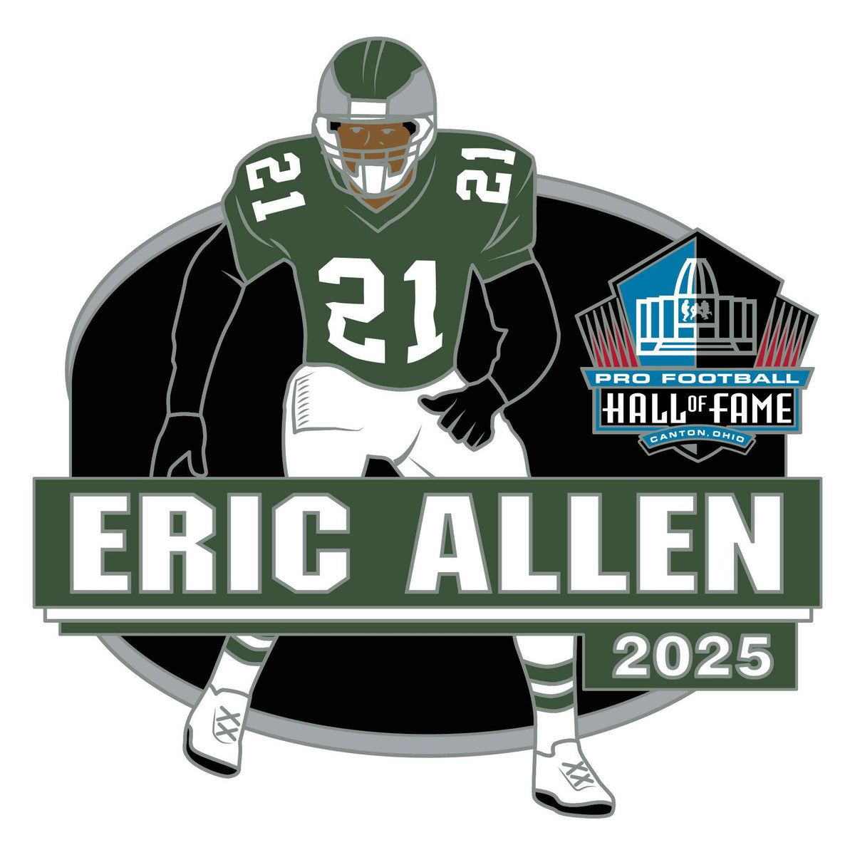 Eric Allen Eagles Class of 2025 Action Pin – Pro Football Hall of Fame