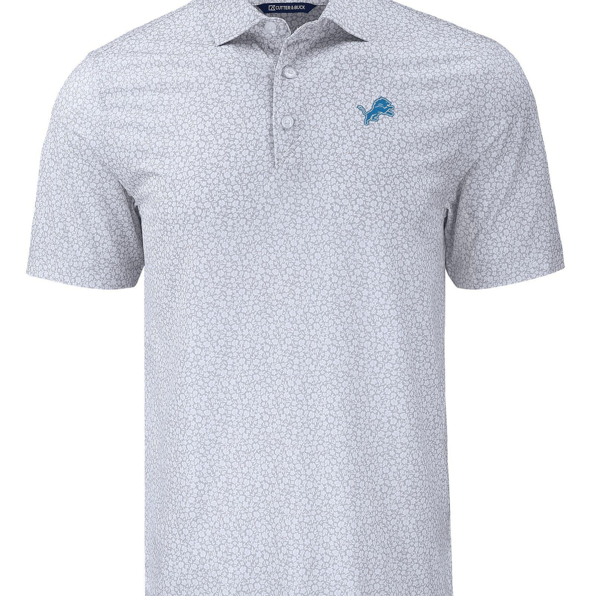 Lions Cutter and Buck Men's Grey Pike Eco Flora Print Polo – Pro ...