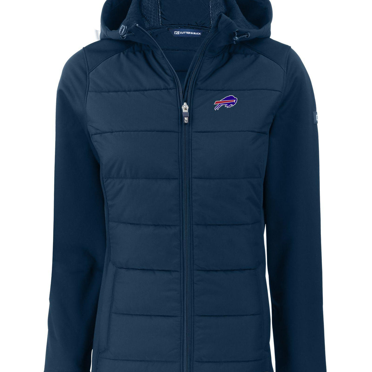 Bills Cutter and Buck Women's Navy Evoke Eco Hybrid Hooded Jacket – Pro ...
