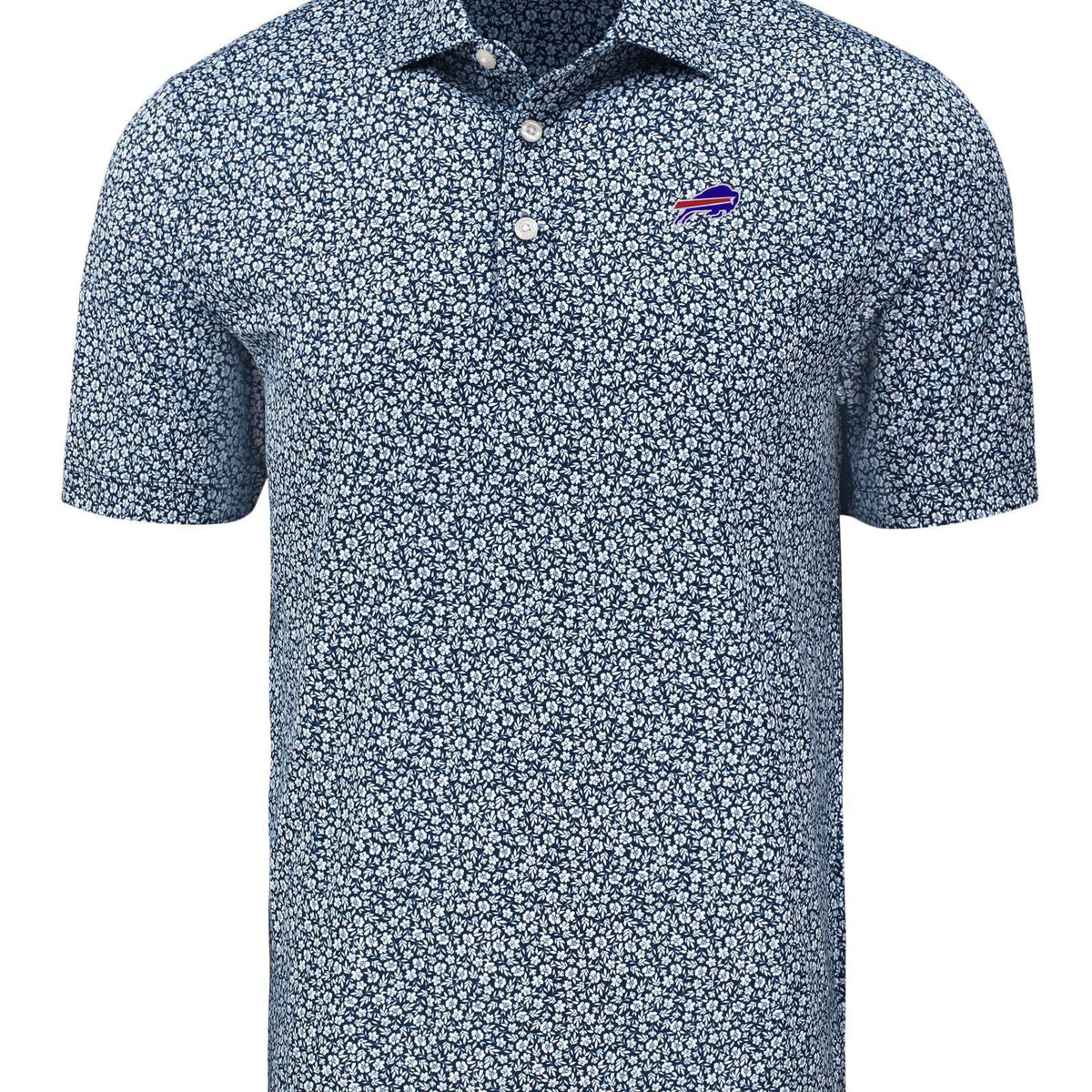 Bills Cutter and Buck Men's Navy Pike Eco Flora Print Polo – Pro ...