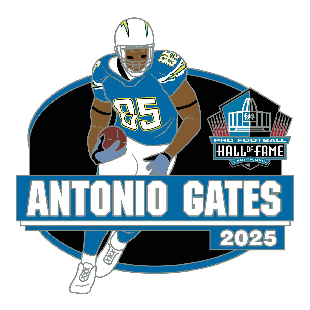 Antonio Gates Chargers Class of 2025 Action Pin – Pro Football Hall of Fame