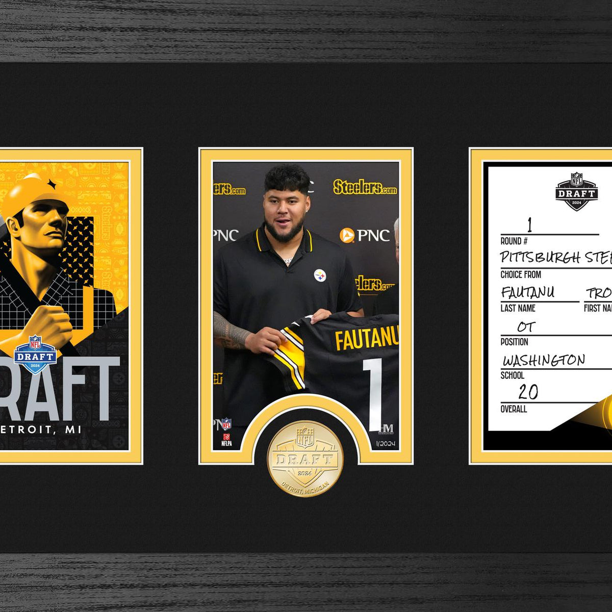 Steelers Troy Fautanu 2024 NFL Draft Card Bronze Coin Photo Mint – Pro ...