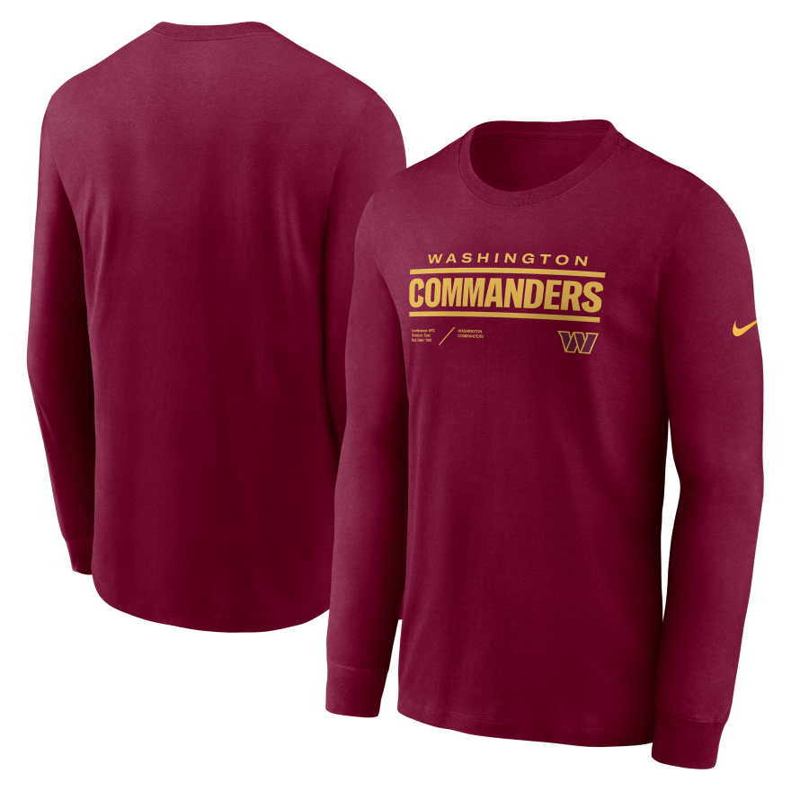 Commanders Nike Team Issue Long Sleeve T-shirt – Pro Football Hall of Fame