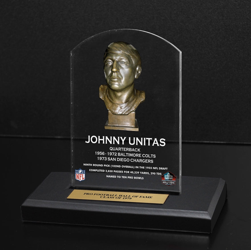 Johnny Unitas 1979 NFL Hall of Fame Acrylic Bust Desk Top – Pro ...