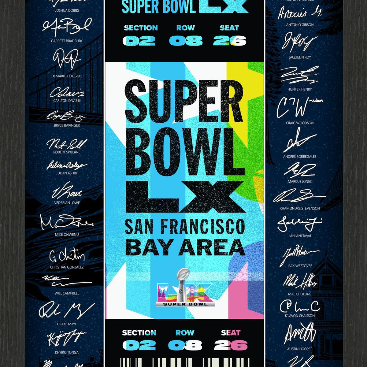 New England Patriots 2026 AFC Champions Super Bowl LX Signature Ticket ...