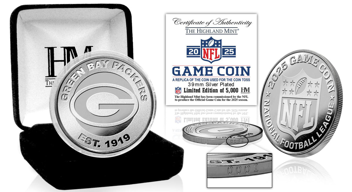 Packers NFL 2025 Coin Toss Silver Coin – Pro Football Hall of Fame