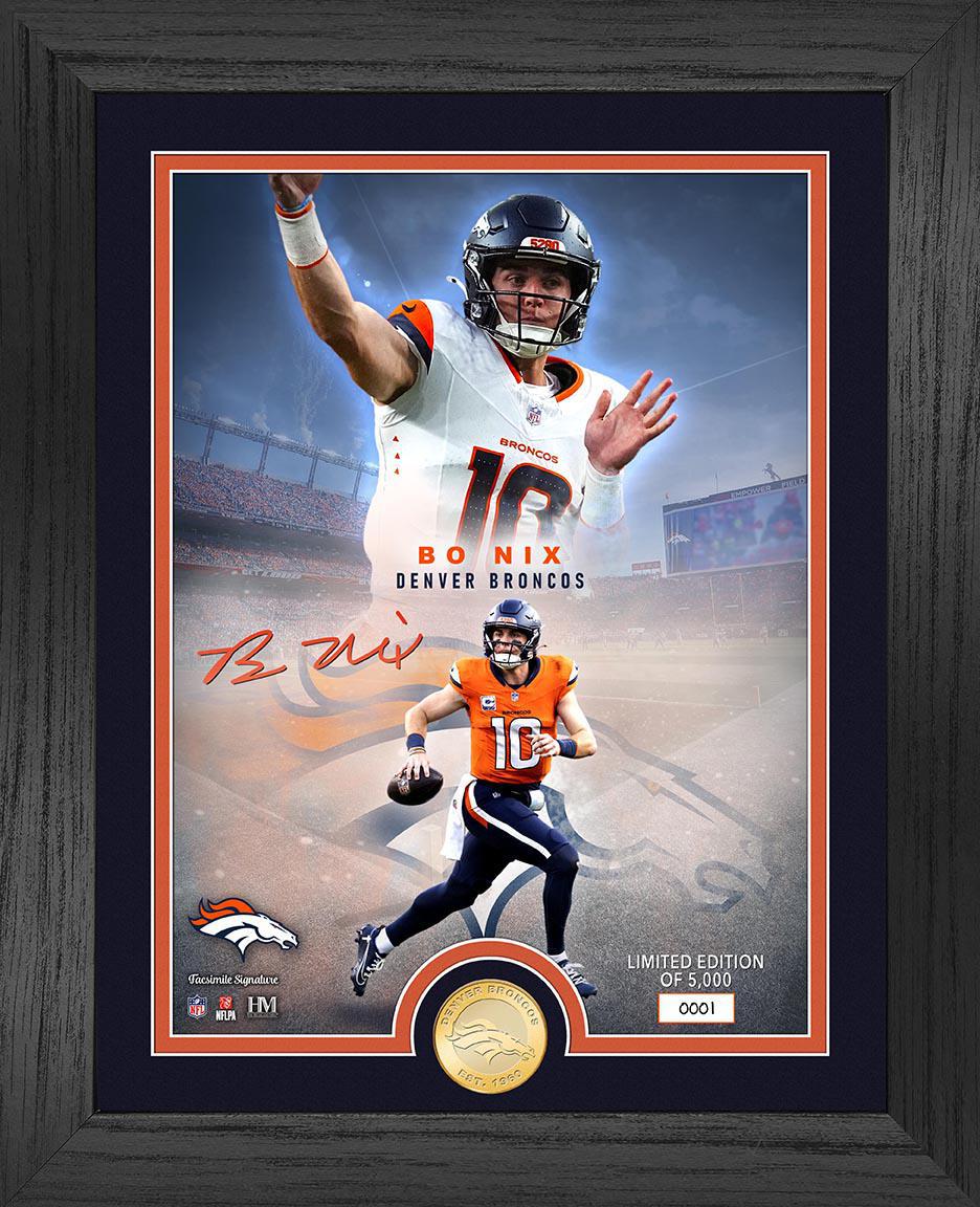Broncos Bo Nix Legends Bronze Coin Photo Mint – Pro Football Hall of Fame